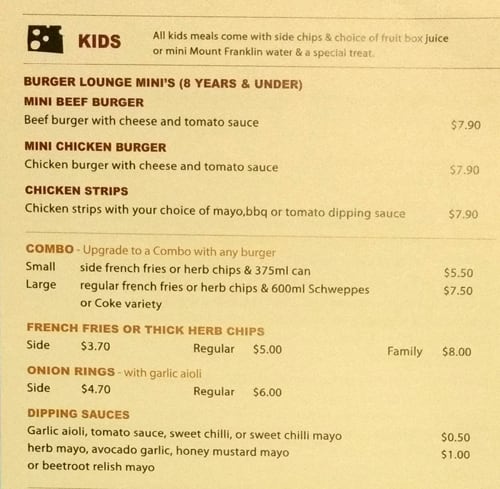 Menu at The Burger Lounge fast food, Eltham