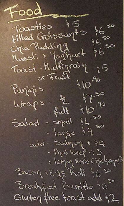 Menu at Bluetrain cafe, Southbank, 3 Southgate Av