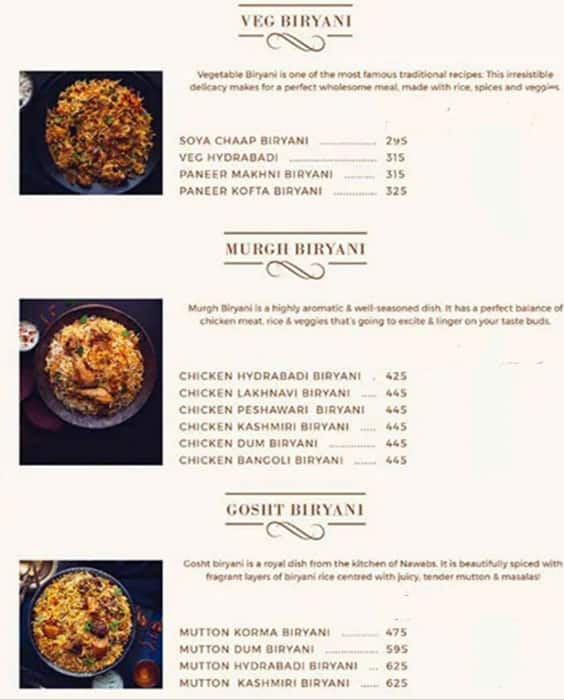 Menu of Lazeez Biryani, Kalyan, Thane