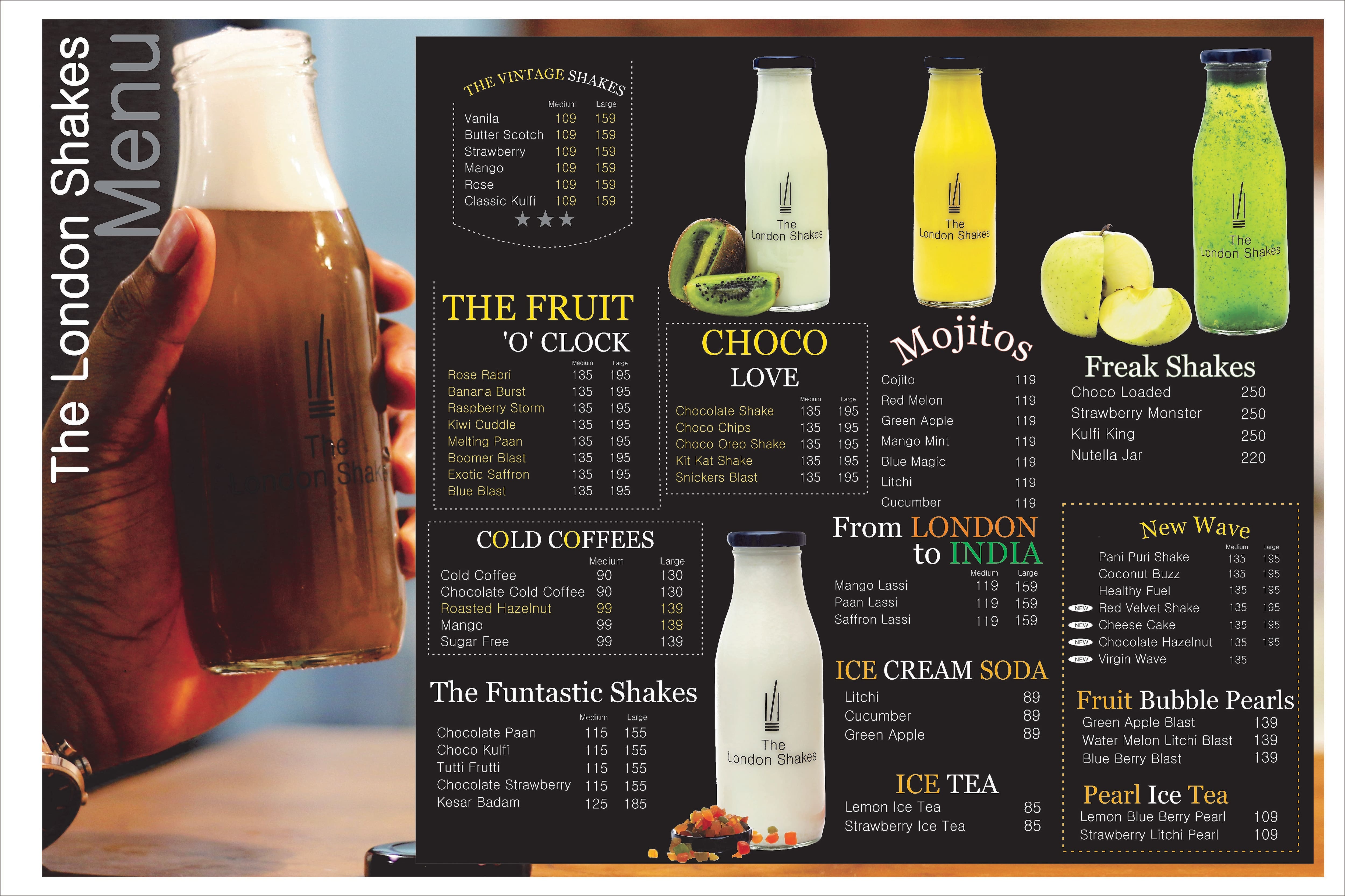 Menu at London Shakes & Café, Lucknow