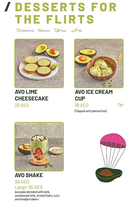 Menu at L'AVO restaurant, Dubai