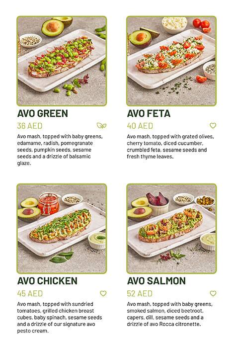 Menu at L'AVO restaurant, Dubai