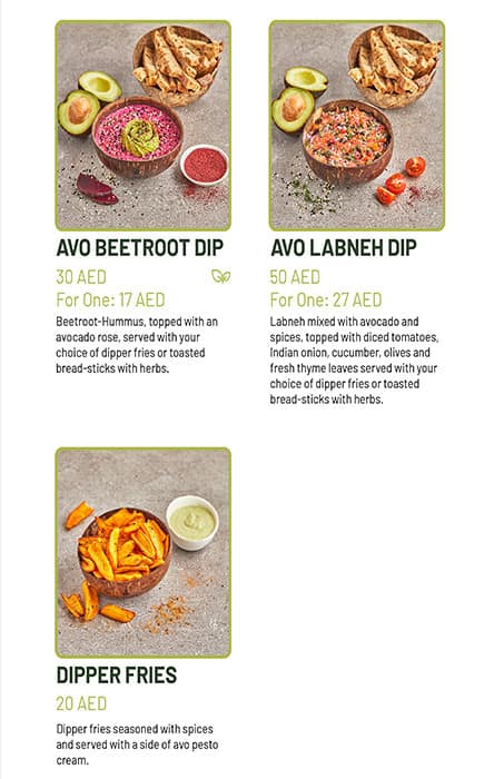 Menu at L'AVO restaurant, Dubai