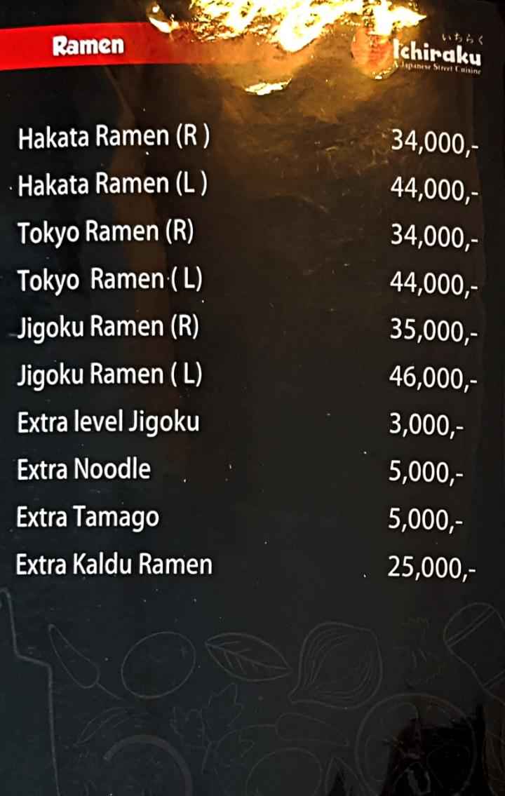 Menu at Ichiraku ramen - new place restaurant, Tangerang, Jl. Kisamaun ...