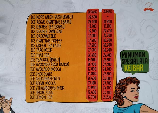 Carta de Keibar - Kedai Roti Bakar, Depok