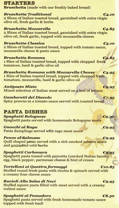 Il Fornaio Menu, Menu for Il Fornaio, IFSC, Dublin - Zomato Ireland