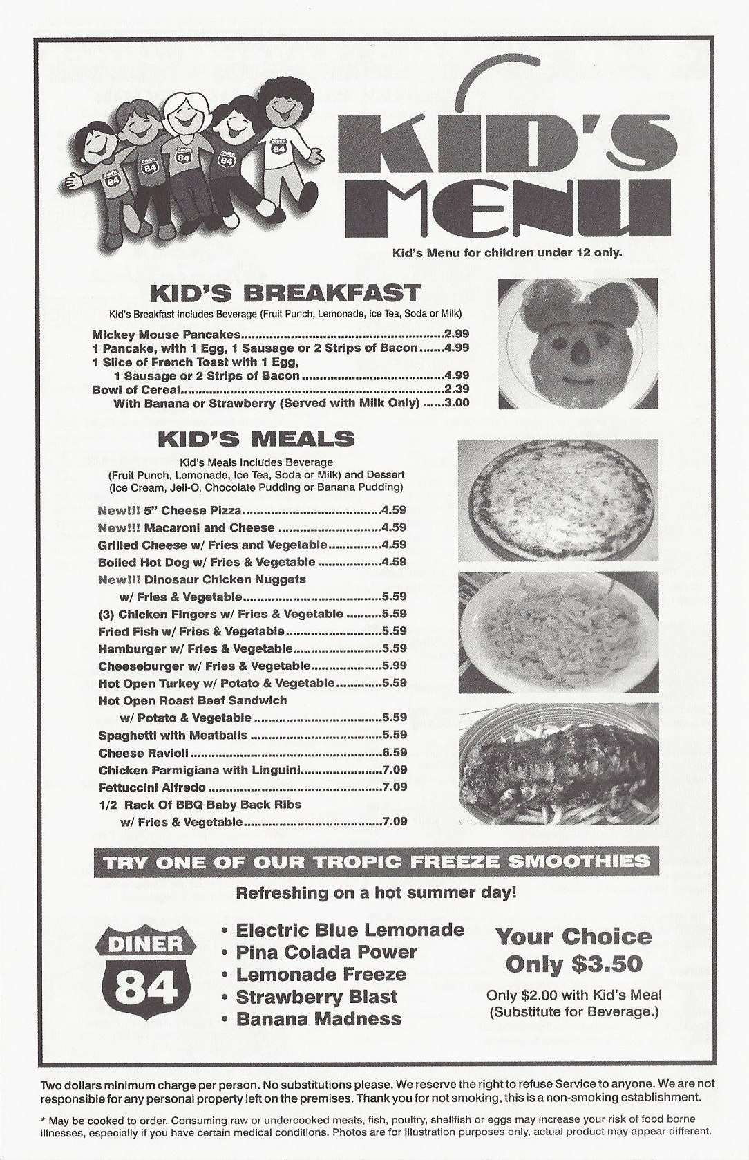 Menu at 84 Diner and Grille restaurant, Davie