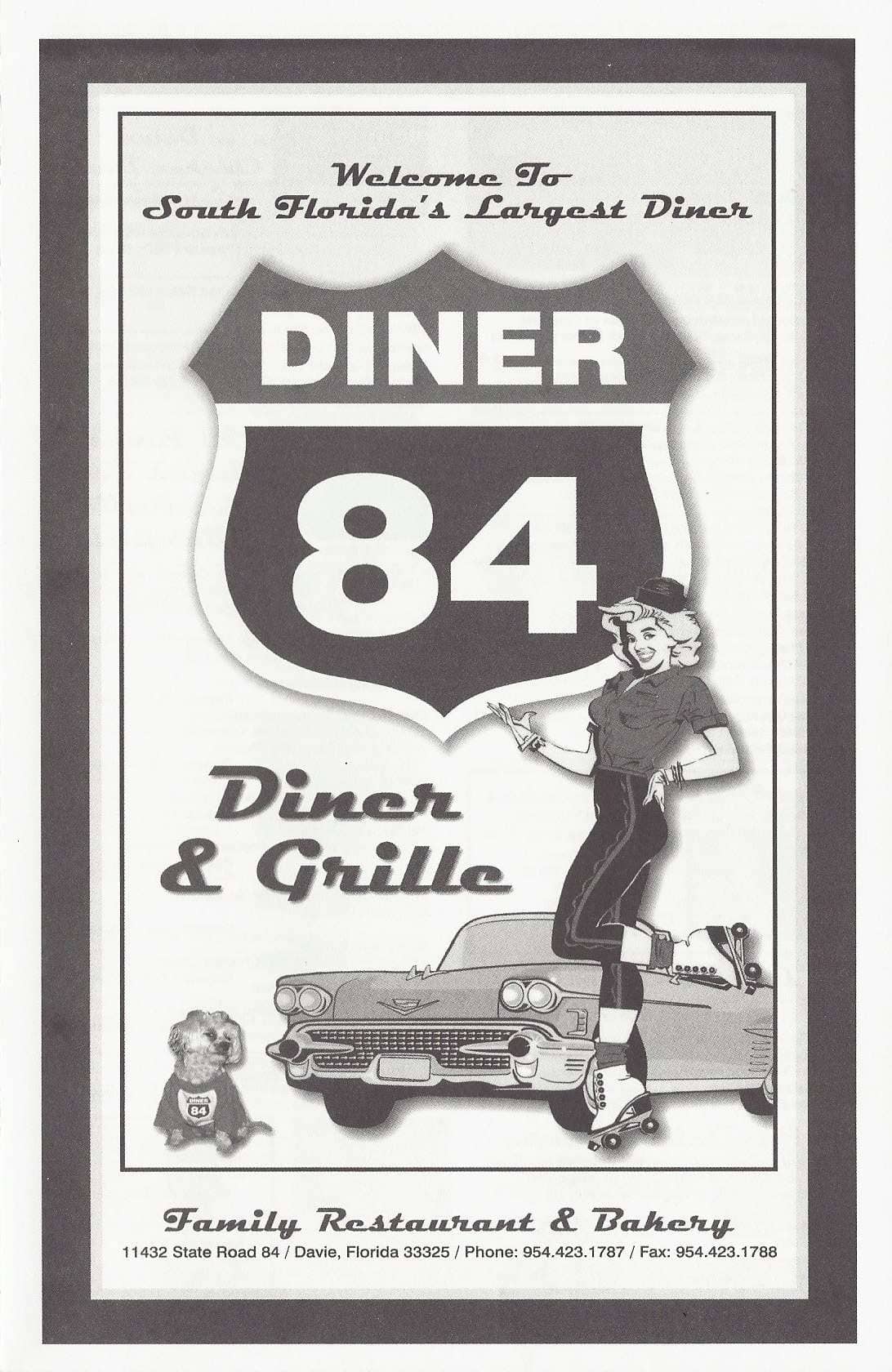 Menu at 84 Diner and Grille restaurant, Davie