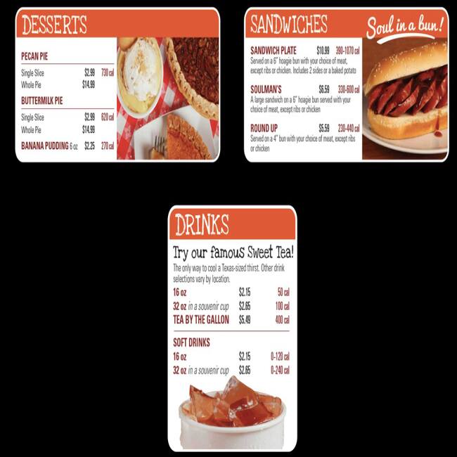 Menu at Soulmans Bar-B-Que, Dallas, S Lancaster Rd