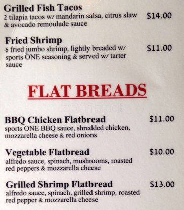 Menu at Sports One Charlotte pub & bar, Charlotte