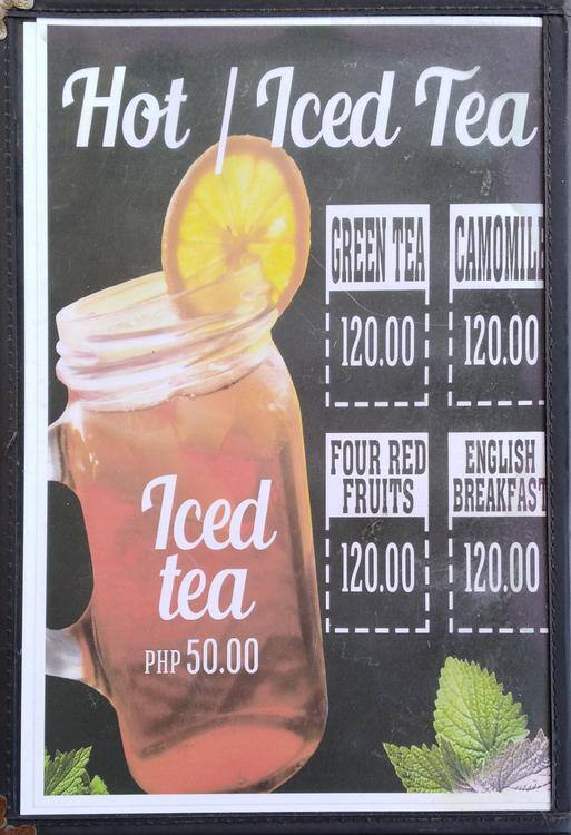 Menu at Coreon Gate cafe, Pasig
