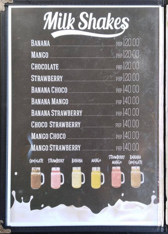 Menu at Coreon Gate cafe, Pasig