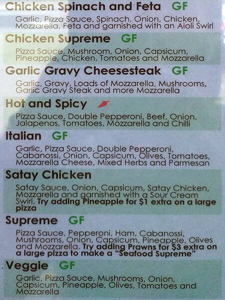 Menu at Ultimate Pizza pizzeria, Raceview