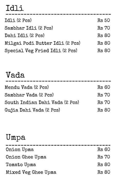 Menu at SWAD SADAN, Kolkata