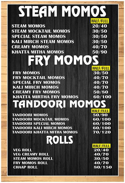 Menu of Momos House, Raj Nagar, Ghaziabad