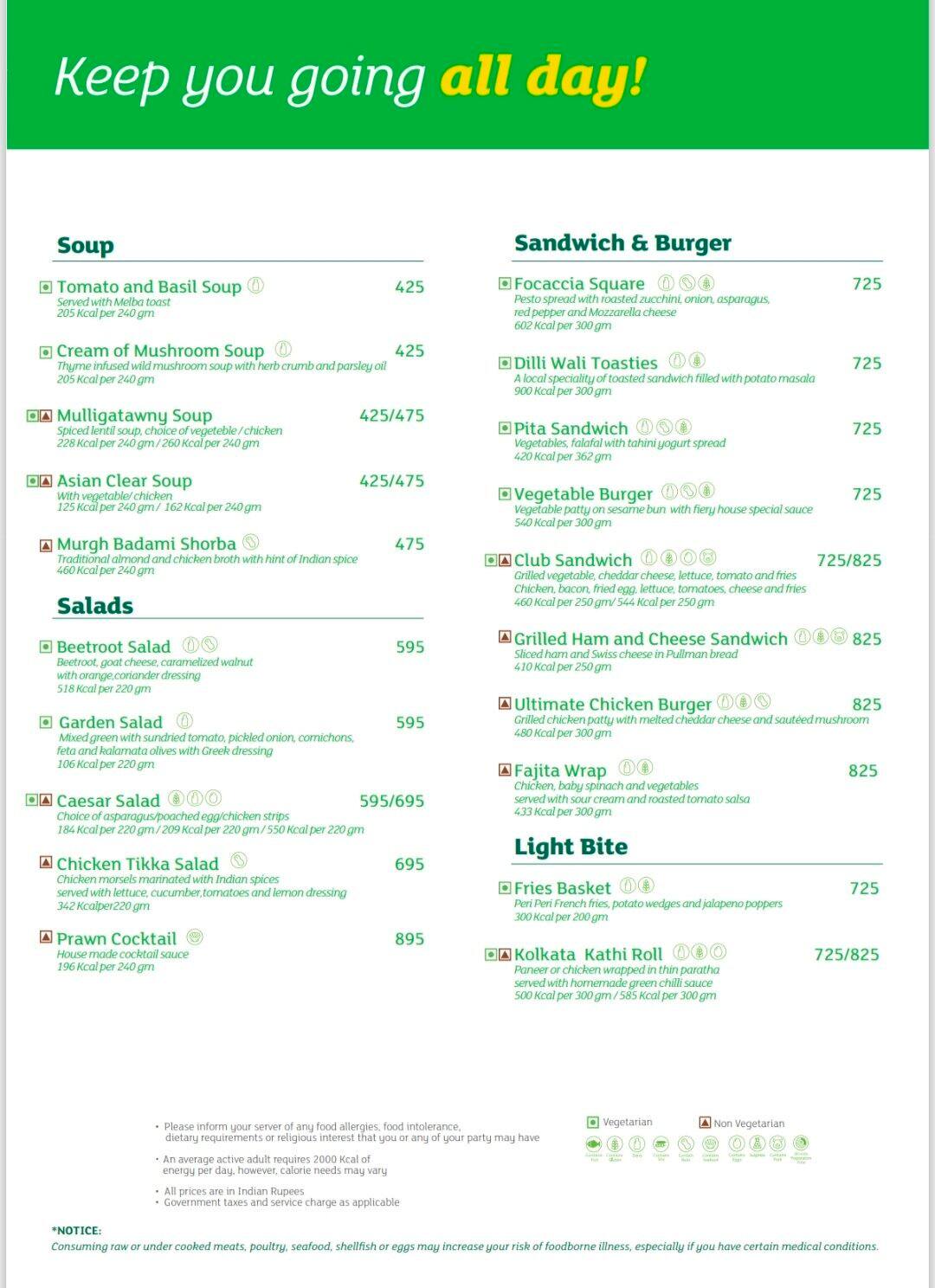Menu of Cafe on 3 - Holiday Inn, Mayur Vihar Phase 1, New Delhi