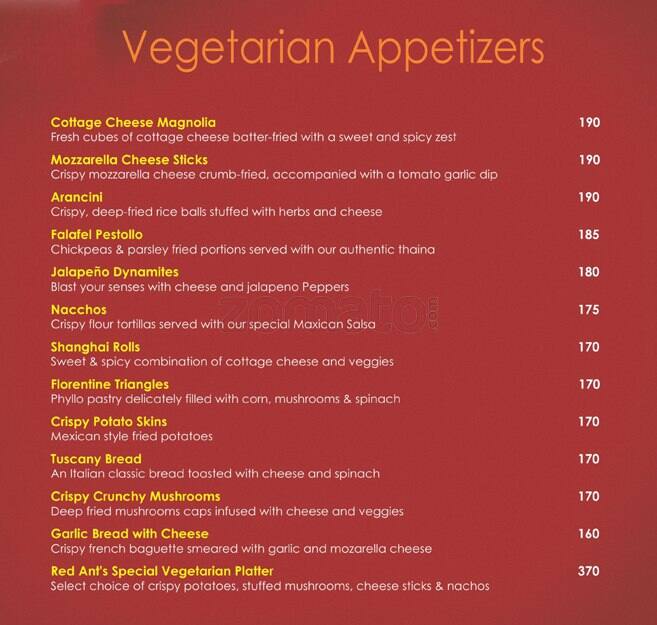 Red Ant Menu, Menu for Red Ant, Andheri Lokhandwala, Andheri West ...