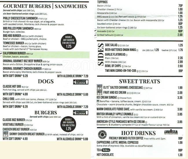 Menu at Paramount pub & bar, Manchester