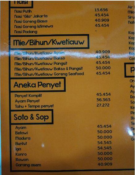 Menu at Mie Kingkong restaurant, Tangerang, Terminal 1C