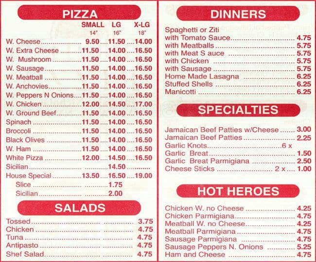 Charlie's Pizza Menu,Menú para Charlie's Pizza, Washington Heights, New ...