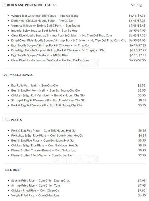 Menu at Kim Long restaurant, The Woodlands, Kuykendahl Rd