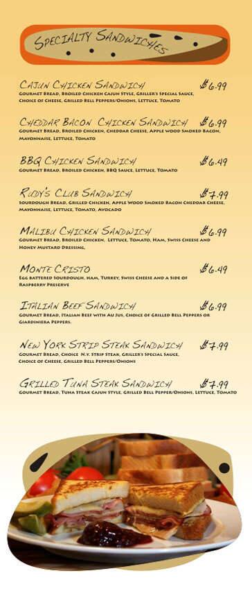 Menu at Griller's Restaurant, Whiting