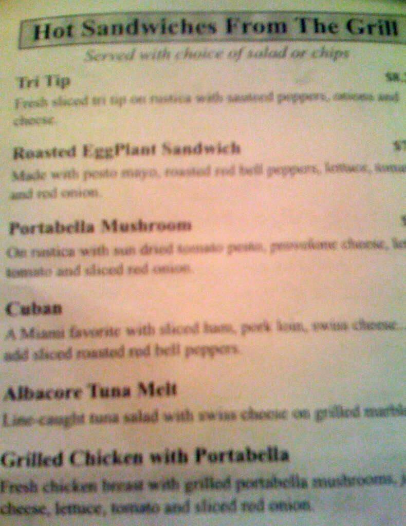 Menu at Portobello's restaurant, Salinas, S Main St STE A