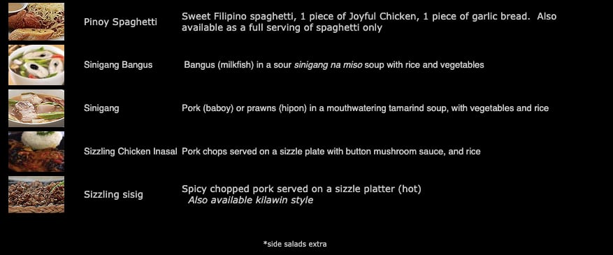 Menu at Turo-Turo Philippine Cafe, Auckland, 26 Mayfair Pl