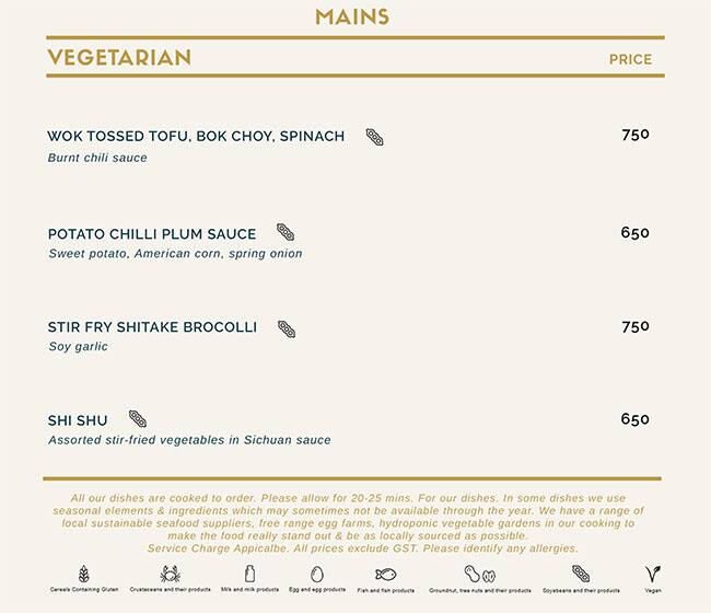 Menu at Koox, Chennai