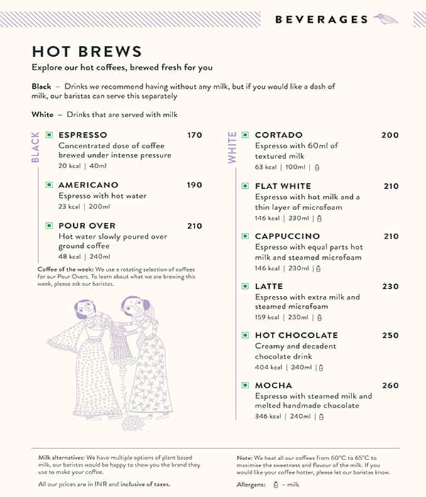 Menu of Barista Coffee, Vasant Vihar, New Delhi