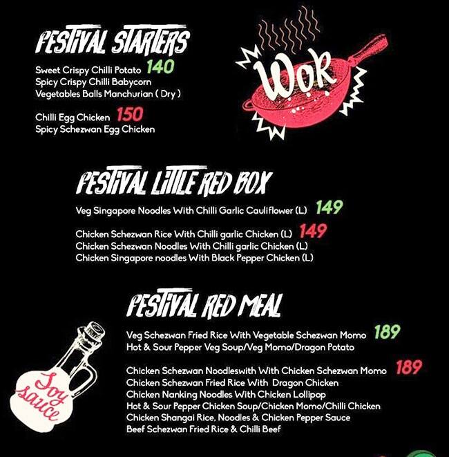 Menu at The Redbox, Chennai, 45/2