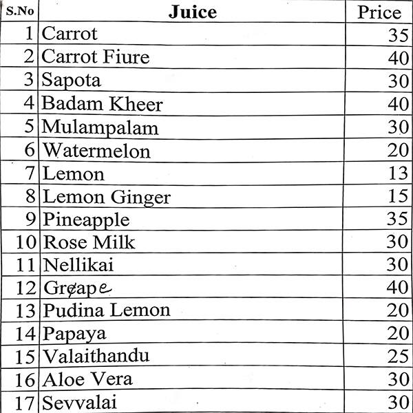 Menu at Lakshmi Sweets, Salem, M48V+P92