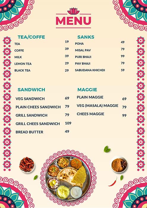 Menu of Sai Amrit, Nigdi, Pune