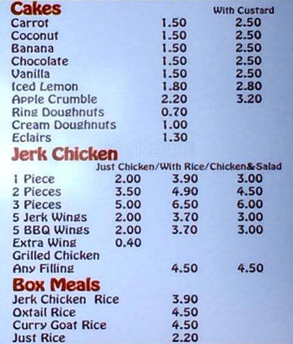 Menu at Bagel King fast food, London, 280 Walworth Road