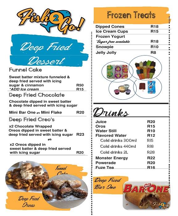 Menu at Fish2Go! restaurant, Centurion