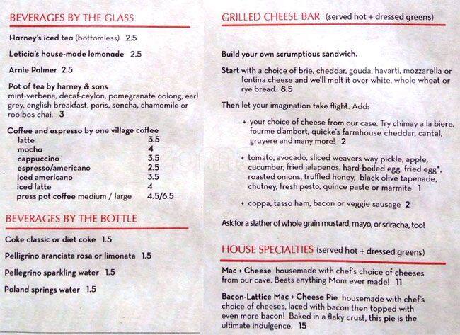 Menu at wedge + fig desserts, Philadelphia