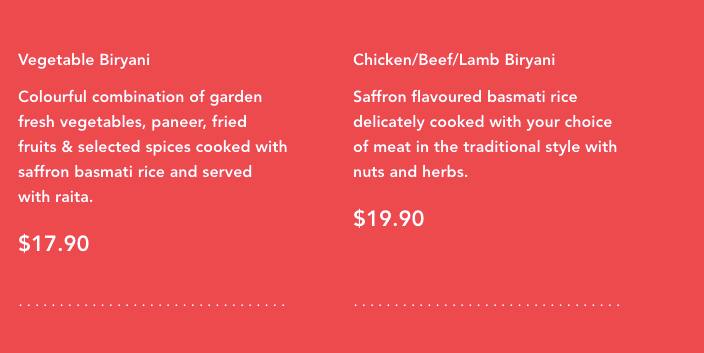 Menu at Maple Indian Gourmet restaurant, Woody Point