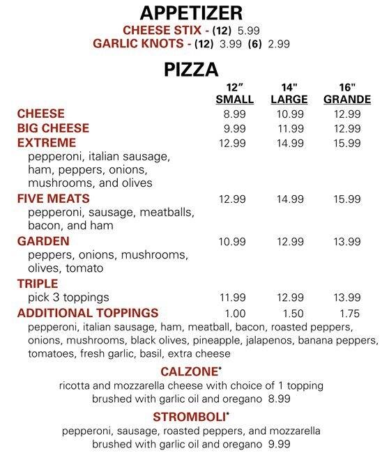 Romeo's New York Style Pizza Menu - Urbanspoon/Zomato