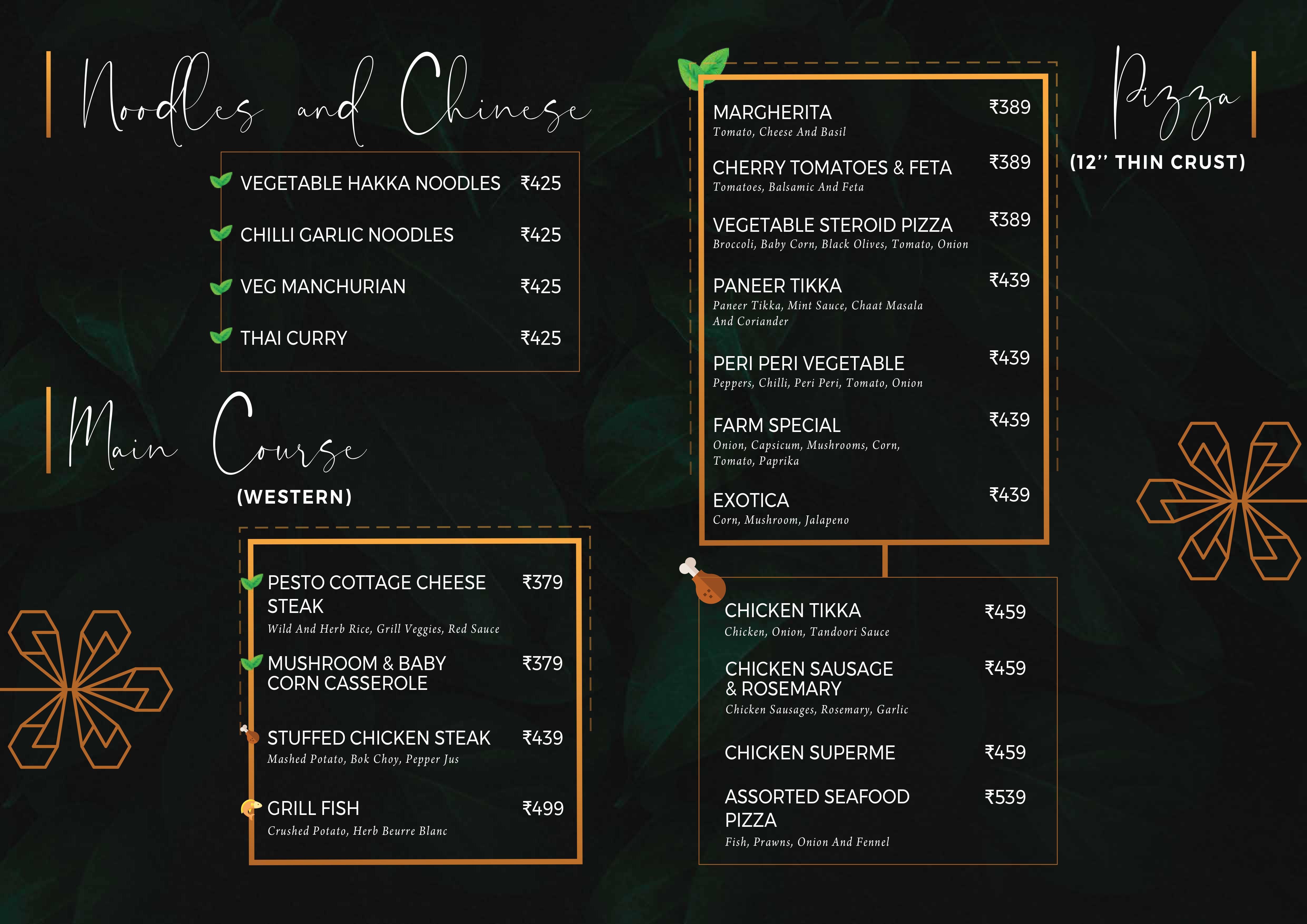 Menu at Stardust, Jaipur