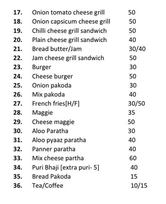 Menu of Sairaat Kitchen, Rajinder Nagar, New Delhi