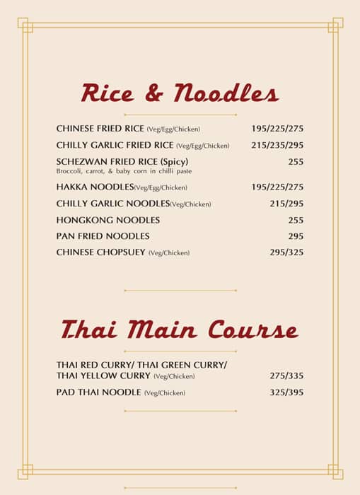 Menu at Chilli, Ghaziabad