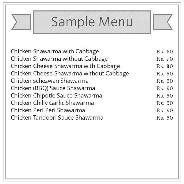 Menu of Shawarma Nation, Kalyan, Thane