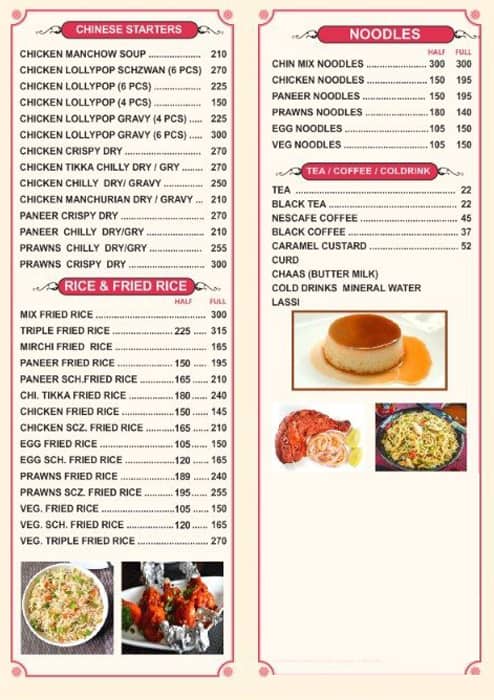 Menu of New Ideal Restaurant, Tardeo, Mumbai