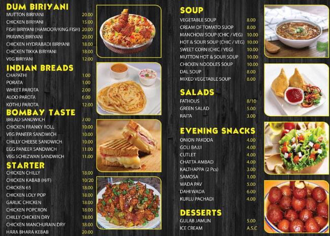 Menu at Sahad Al Rabiee Restaurant, Sharjah