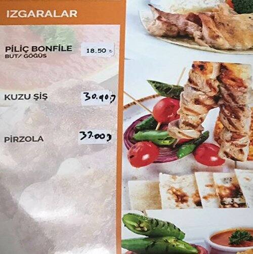 Menu at Çiçek Izgara, Istanbul, Şebboy Sok.