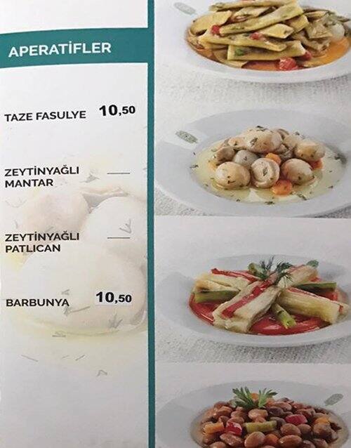 Menu at Çiçek Izgara, Istanbul, Şebboy Sok.