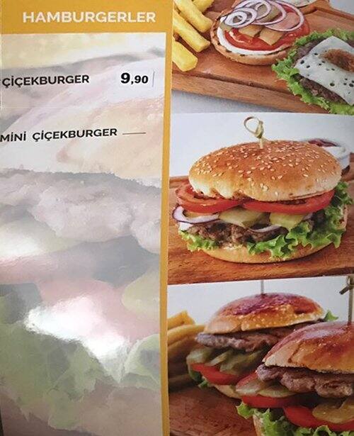 Menu at Çiçek Izgara, Istanbul, Şebboy Sok.