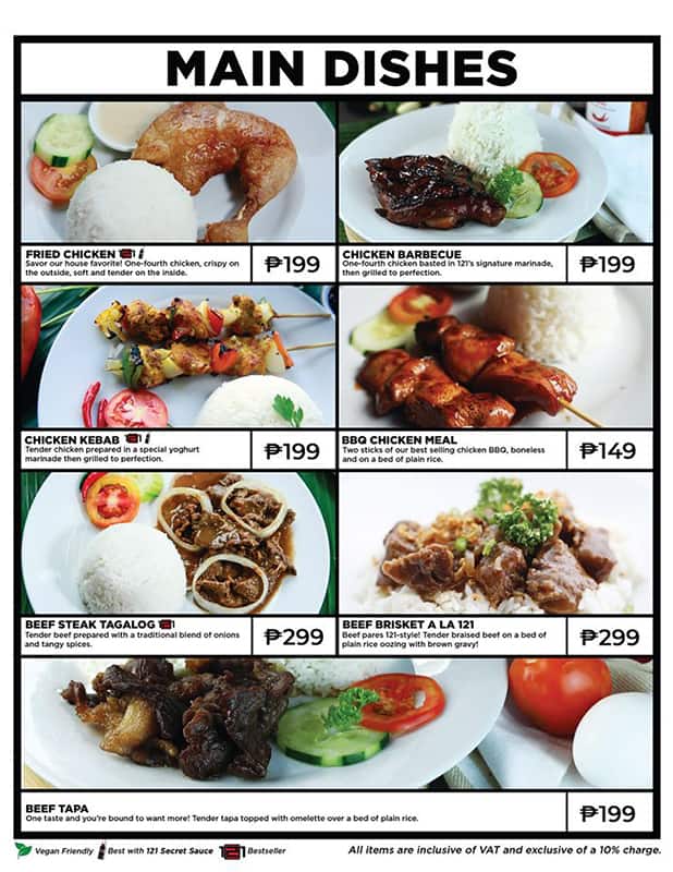 Menu at 121 Restaurant (Eastwood, Quezon City), Quezon City