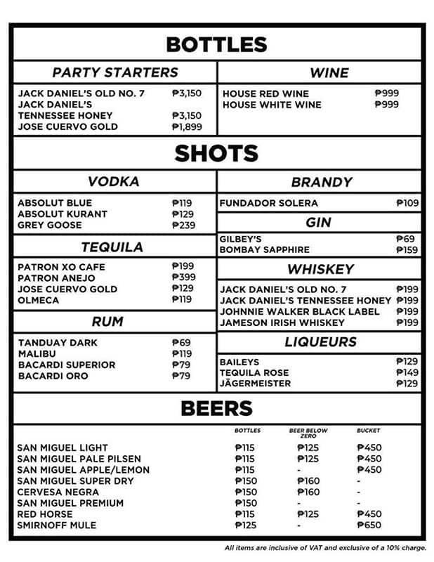 Menu at 121 Restaurant, Makati, L. P. Leviste Street