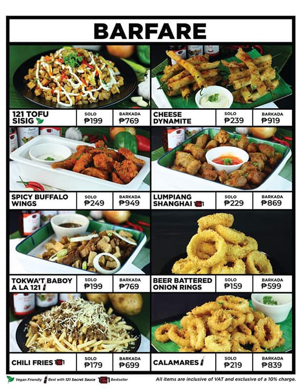 Menu at 121 Restaurant, Makati, L. P. Leviste Street